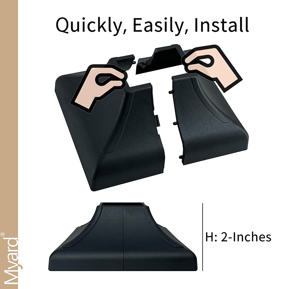 Myard Interlocking Post Cover Skirt Shoe for 1X1 Inch Post with 3.5X3 ...