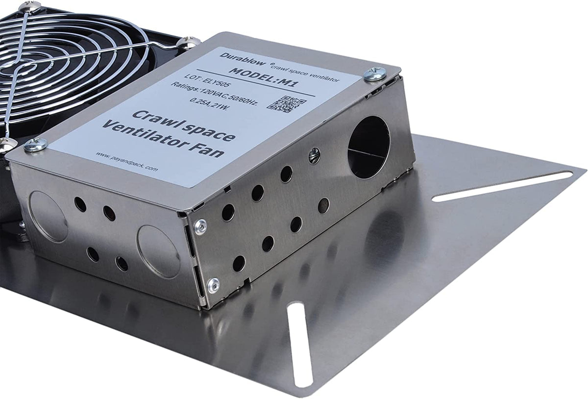Durablow Stainless Steel Crawl Space Foundation Fan Ventilator (Stainl ...